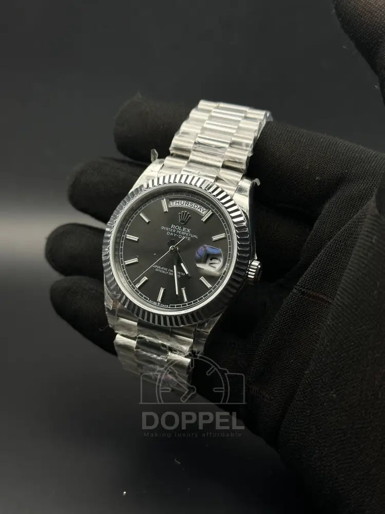 RLX - Day Date Silver Grey - Premium Quality – Doppel Watches